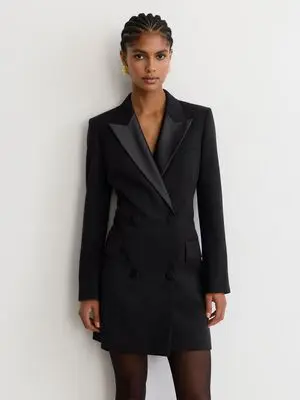 REISS Annika Double-breasted Tuxedo Mini Dress