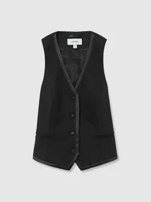 REISS Dakota Wool-blend Tailored Tuxedo Waistcoat