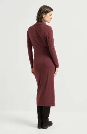 Brunello Cucinelli Techno Wool Jersey Dress With Draping And Monili