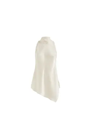 Brunello Cucinelli Silk Satin Top With Monili