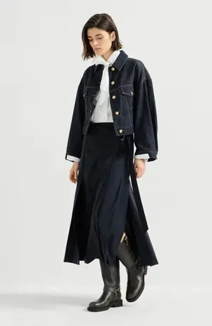 Brunello Cucinelli Tropical Luxury Wool Kilt Skirt