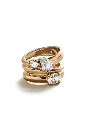 Baublebar Angela Set Of 3 Rings - Clear