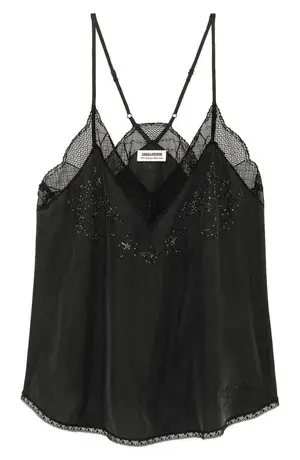 ZADIG & VOLTAIRE Christy Silk Strass Paisley Camisole