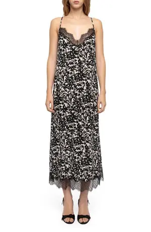 Zadig&Voltaire Respa Floral Slipdress - Black