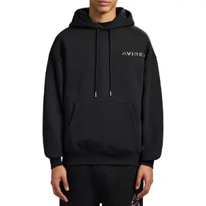 AVIREX Camo Big 'a' Oversize Hoodie - Black