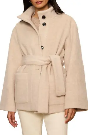 SANCTUARY Belted Brushed Coat