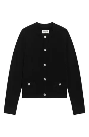 Zadig&Voltaire Marcya Crystal Star Button Cashmere Cardigan