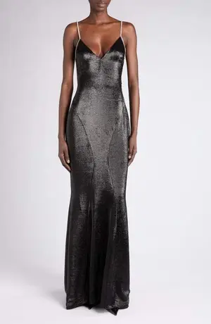 TOM FORD Crystal Chain Silk Blend Evening Gown