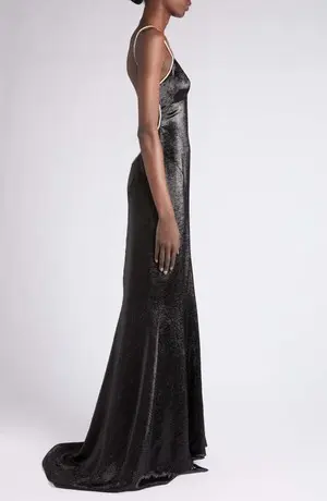 TOM FORD Crystal Chain Silk Blend Evening Gown