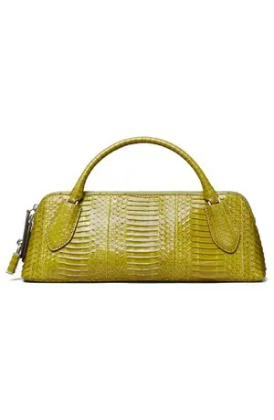 Tory Burch Lock Snake Top Handle Leather Bag