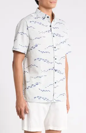 KAHALA Sea Breeze Short Sleeve Button-down Shirt - Natural