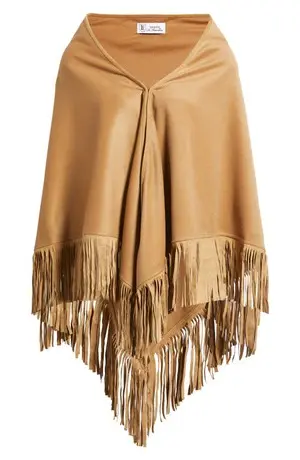 LA FIORENTINA Fringe Trim Cashmere Wrap