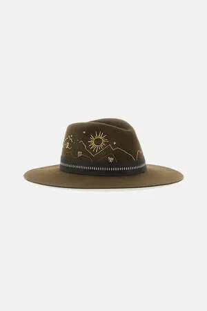 GOLDEN GOOSE Felt Fedora Hat With Embroidery - Multicolor