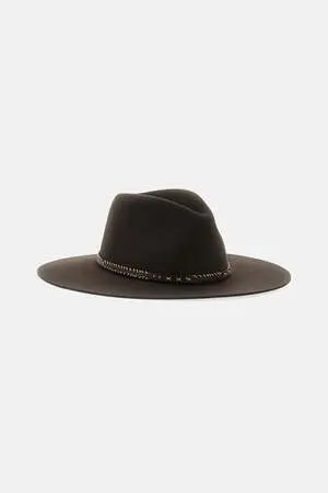 GOLDEN GOOSE Felt Fedora Hat With Leather Strap - Multicolor