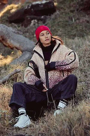 Free People Mountain High Printed Fleece Jacket