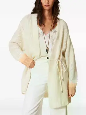 TWINSET Myfo Two-tone Wool Blend Cardigan
