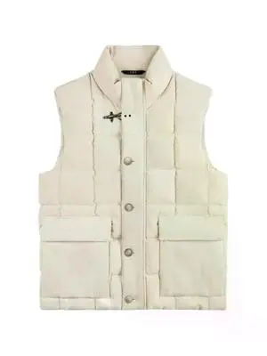 FAY Quilted Corduroy Gilet - Neutrals