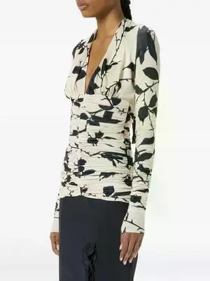 BLUMARINE Floral-print Ruched Blouse