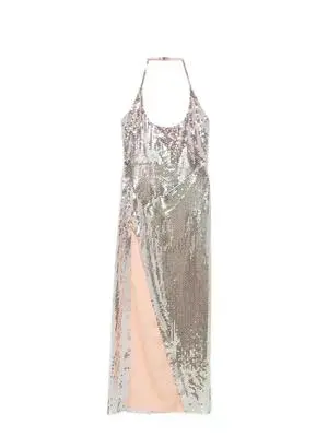 Attico Sequin-embellished Halterneck Dress