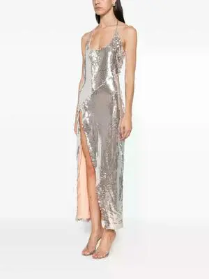 Attico Sequin-embellished Halterneck Dress
