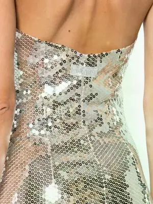 Attico Sequin-embellished Halterneck Dress
