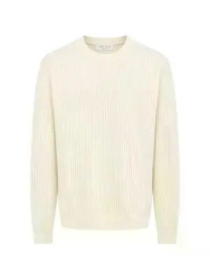 THE PULL Ribbed-knit Crew-neck Sweater - Neutrals