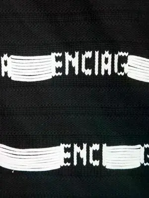 BALENCIAGA Logo-intarsia Distressed-effect Sweater