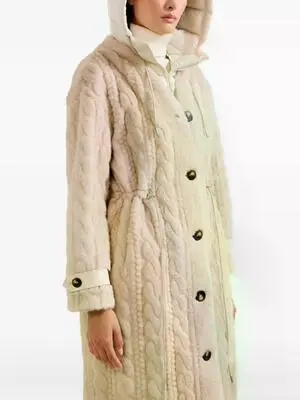 Rudsak Oriana Cable-knit Faux-fur Coat