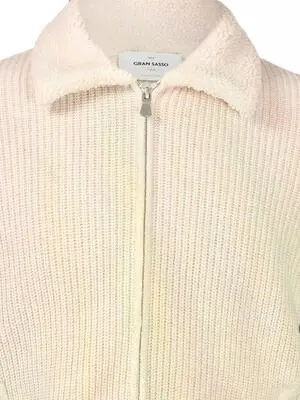 GRAN SASSO Shearling-collar Ribbed-knit Jacket