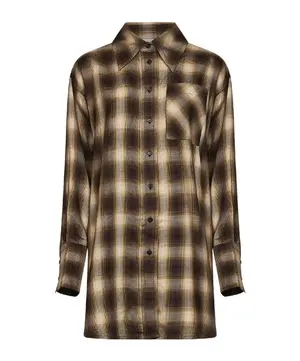 Co Long-sleeved Plaid Shirt - No