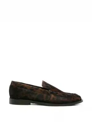 GIOSEPPO Leopard-print Pony-hair Loafers