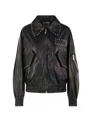 Noir Kei Ninomiya Stud-embellished Leather Jacket