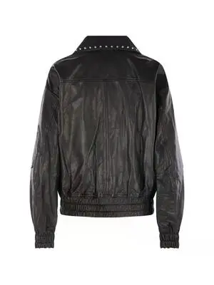 Noir Kei Ninomiya Stud-embellished Leather Jacket