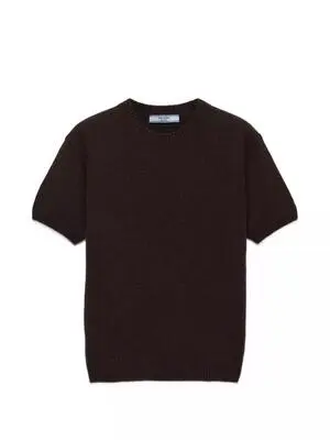 PRADA Short-sleeved Cashmere Sweater - Brown