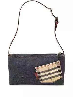 Burberry 2000-2017 Denim House Check Patch Shoulder Bag