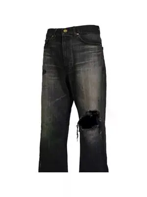 KAMIYA Repaired Wide-leg Jeans