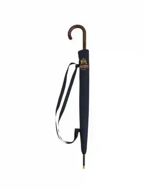 BARACUTA Logo-print Wood-handle Umbrella - Blue