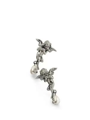 VIVIENNE WESTWOOD Cherub Pearl-drop Earrings - Silver