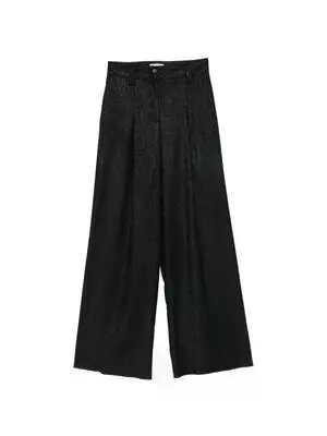 PENNYBLACK Glitter-effect Wide-leg Trousers - Black