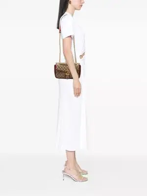 Gucci 2016-2026 Medium Gg Marmont Matelasse Diagonal Gg Canvas And Leather Shoulder Bag