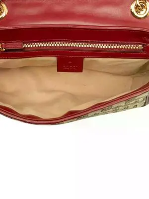 Gucci 2016-2026 Medium Gg Marmont Matelasse Diagonal Gg Canvas And Leather Shoulder Bag