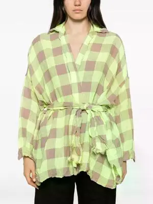 DANIELA GREGIS Check-pattern Belted Shirt
