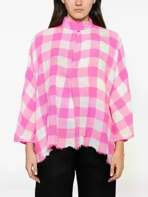 DANIELA GREGIS Check-pattern Frayed Shirt
