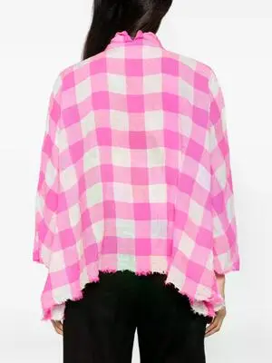 DANIELA GREGIS Check-pattern Frayed Shirt