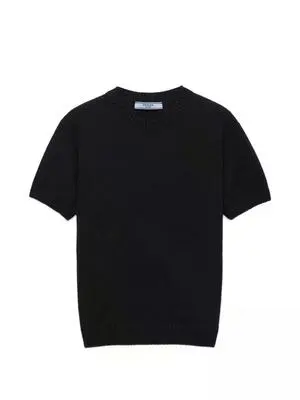 PRADA Short-sleeved Cashmere Sweater - Black