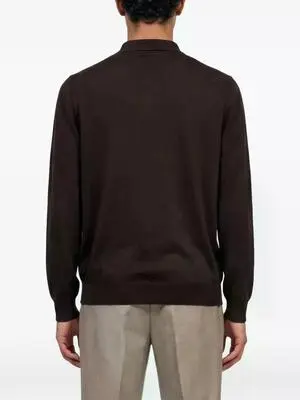 LARDINI Fine-knit Wool Polo Shirt