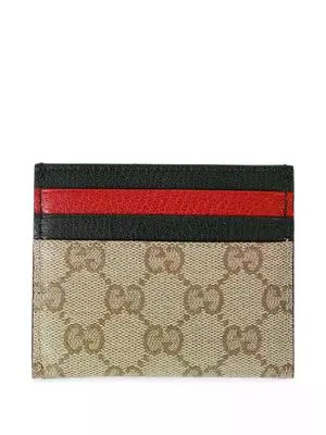 Gucci Gg Supreme Leather-trim Card Holder