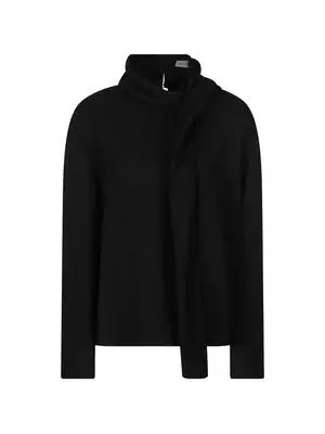 BALENCIAGA Tie-neck Crepe Blouse - Black