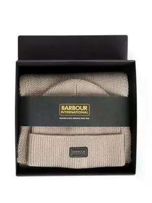 Barbour Sweeper Legacy Ribbed-knit Beanie Hat And Scarf Set - Neutrals