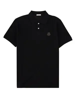 MONCLER Polo Con Patch Logo - Black